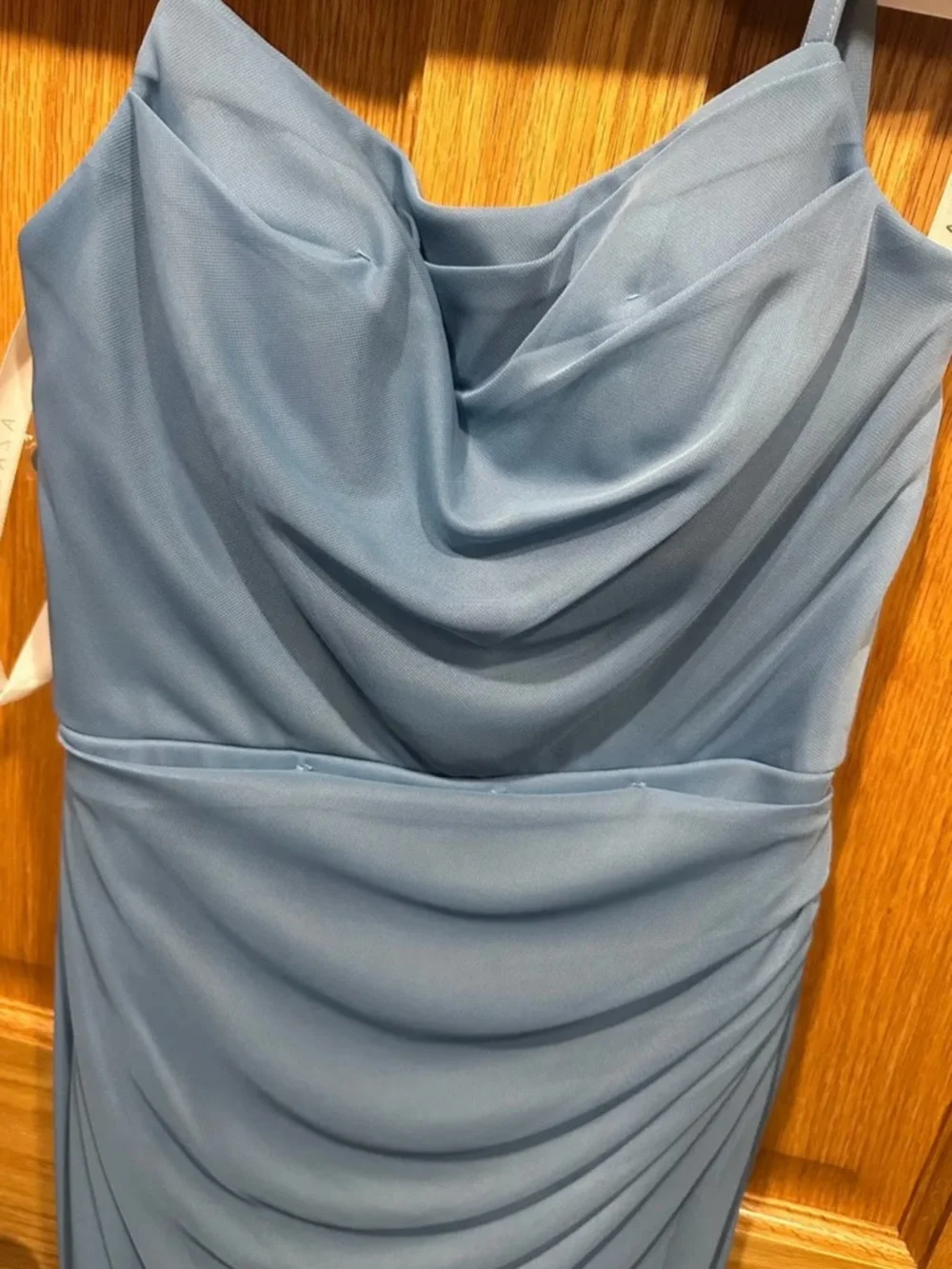 Azazie | Dresses | Azazie Sky Blue Draped Maxi Dress | Poshmark